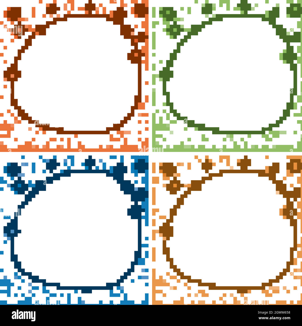 Background template with round frames in four colors Stock Vector Image ...