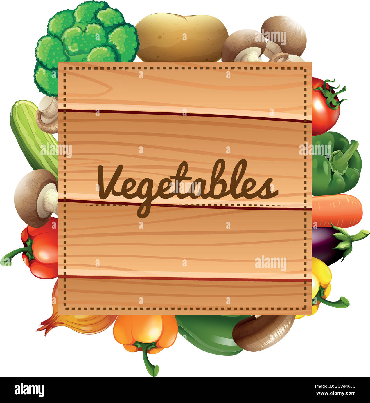 Border design with fresh vegetables Stock Vector Image & Art - Alamy