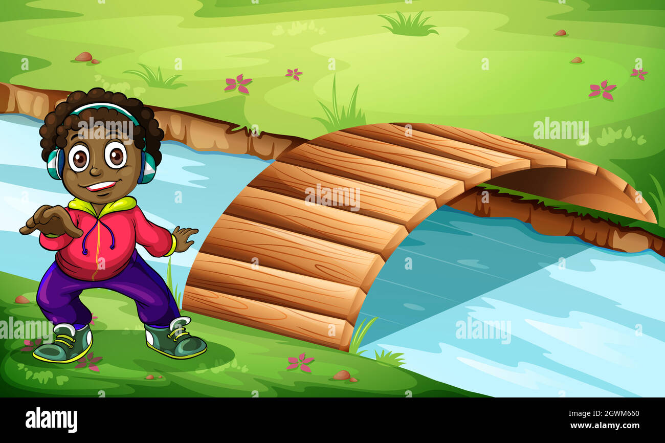 A boy near the bridge Stock Vector Image & Art - Alamy