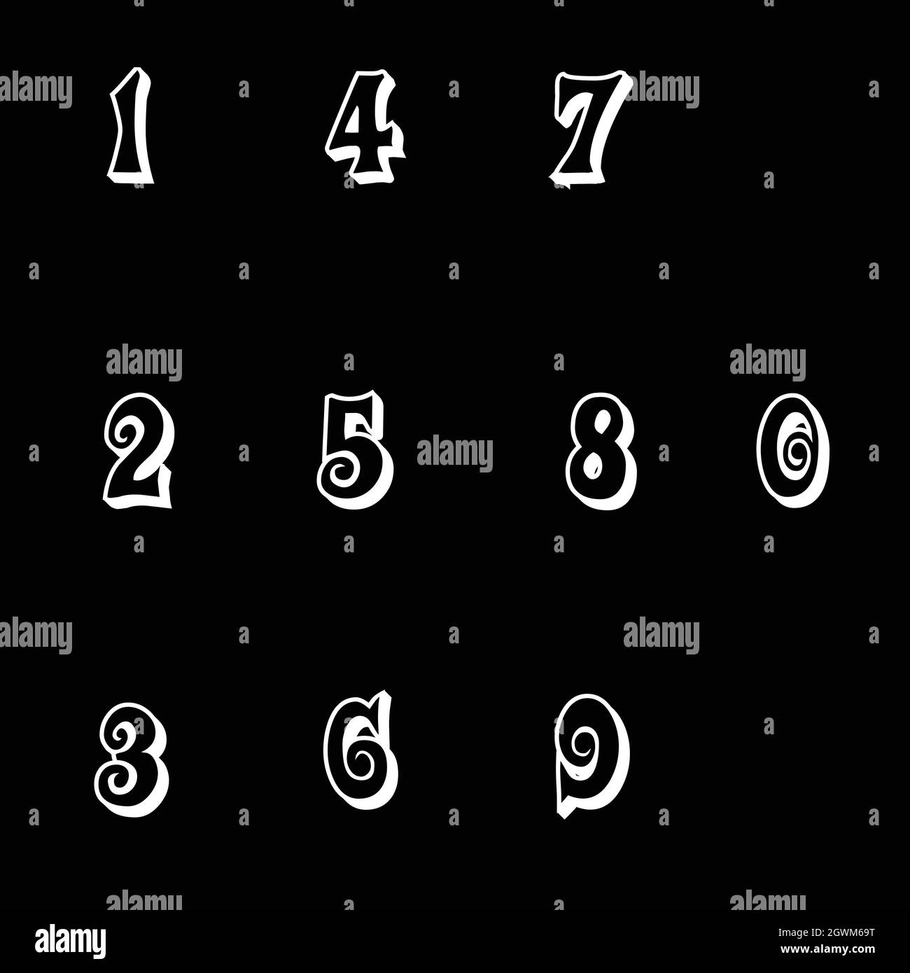 Background numbers english letters Black and White Stock Photos ...