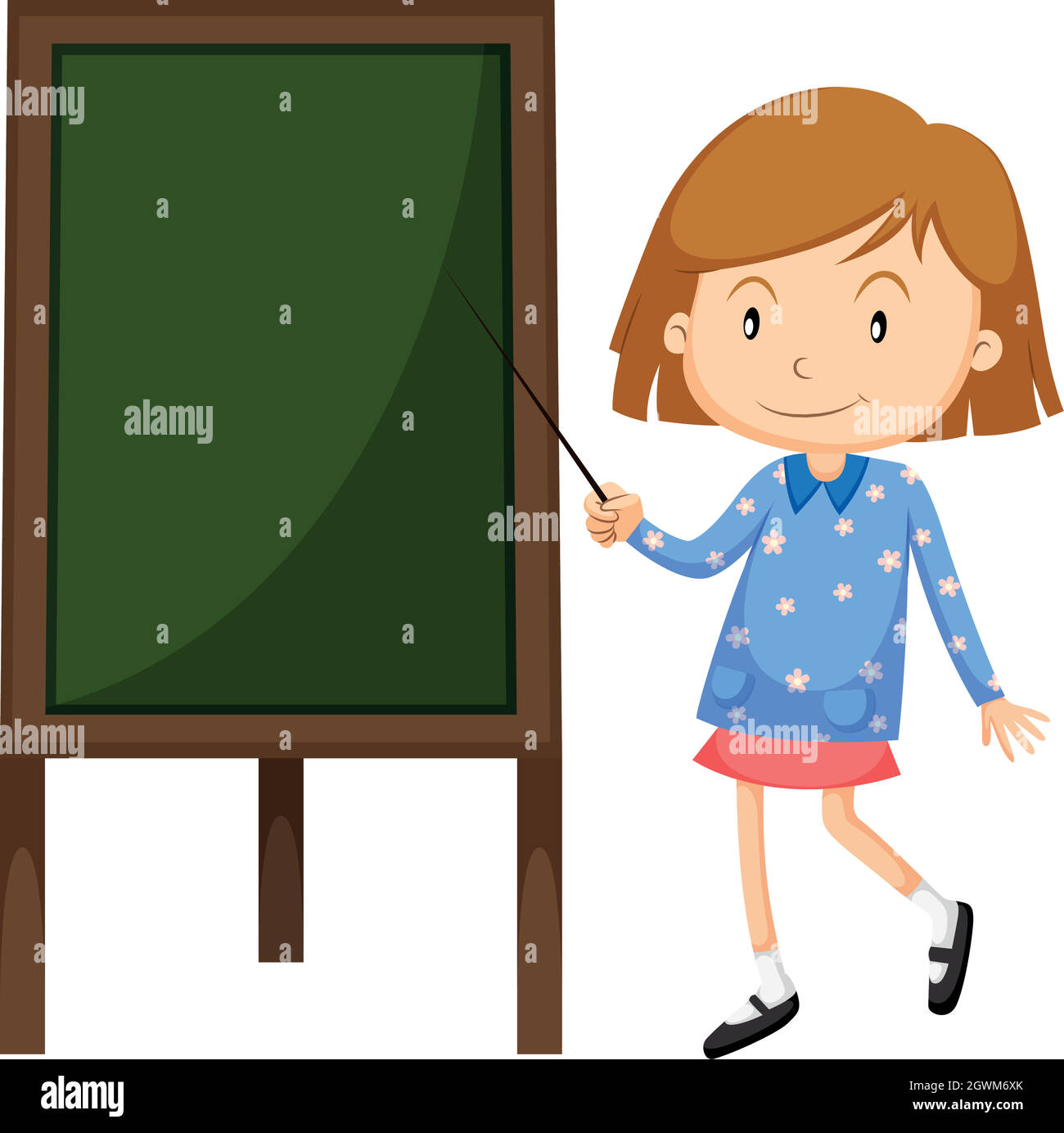 Cartoon girl pointing hi-res stock photography and images - Alamy