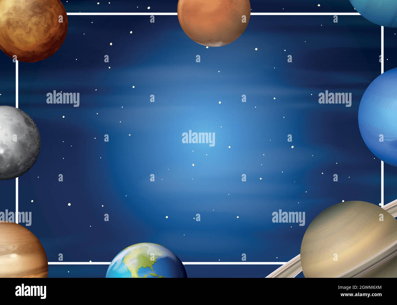 Solar system cartoon frame Stock Vector Image & Art - Alamy