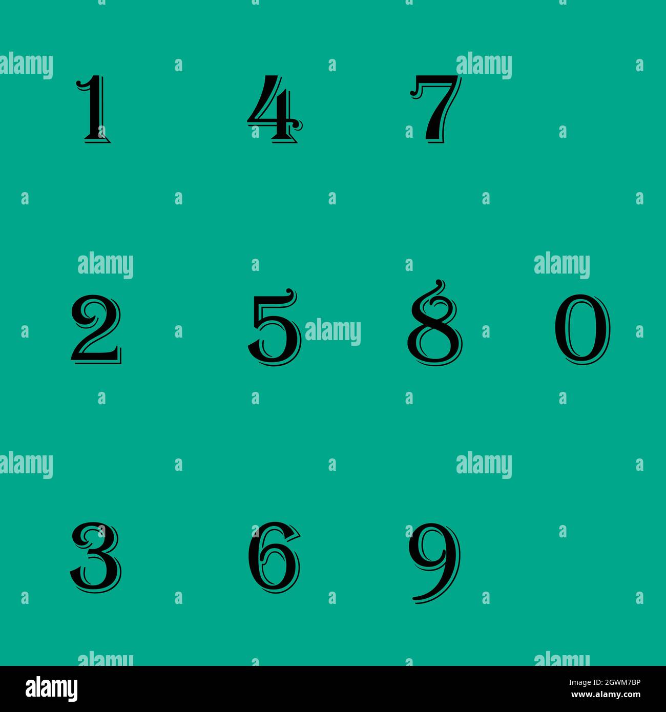Number collection Stock Vector Images - Alamy