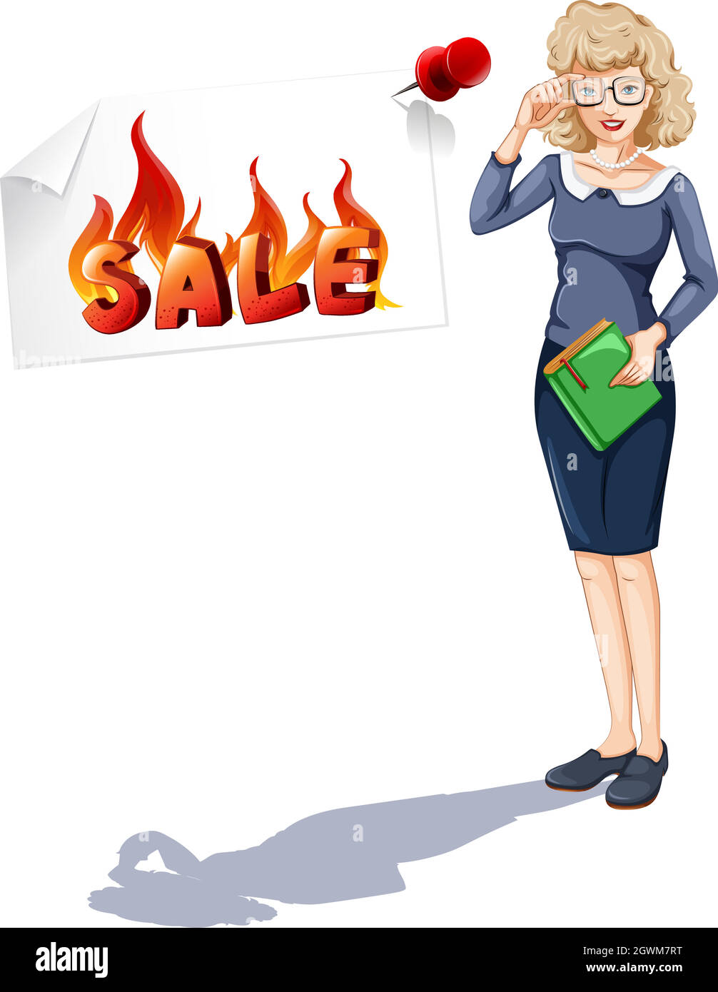 Woman book on white Cut Out Stock Images & Pictures - Alamy