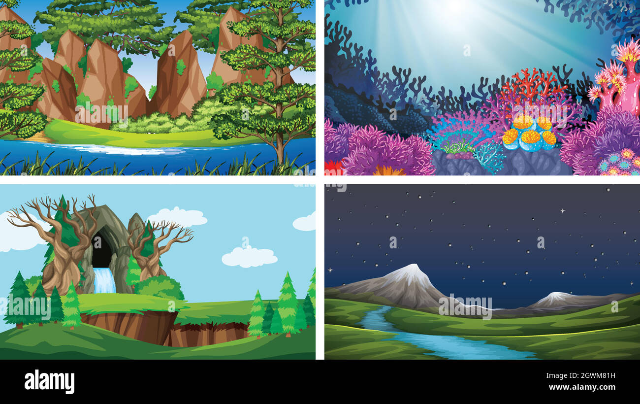 Set of scenes in nature setting Stock Vector Image & Art - Alamy