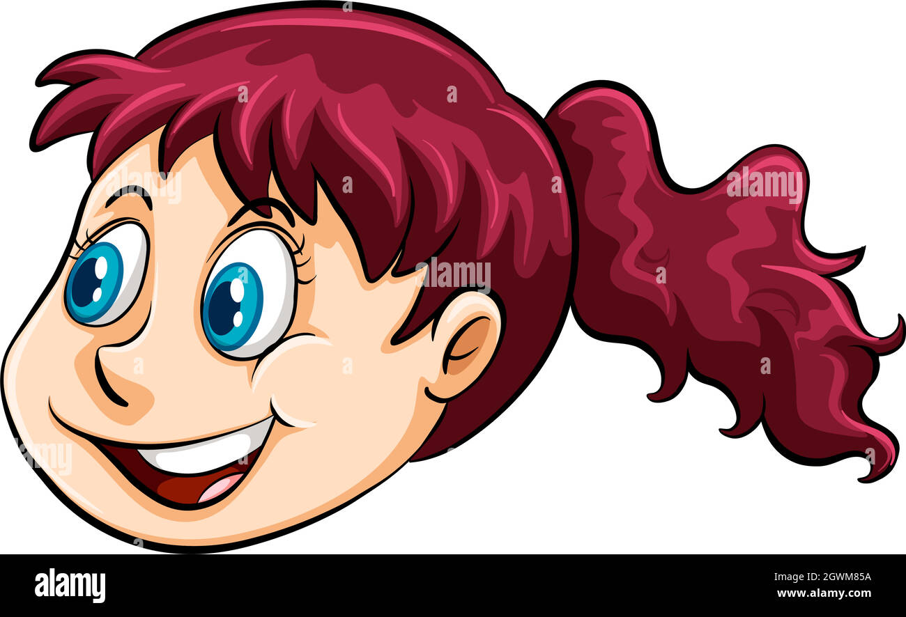 Cute girl on red Stock Vector Images - Alamy