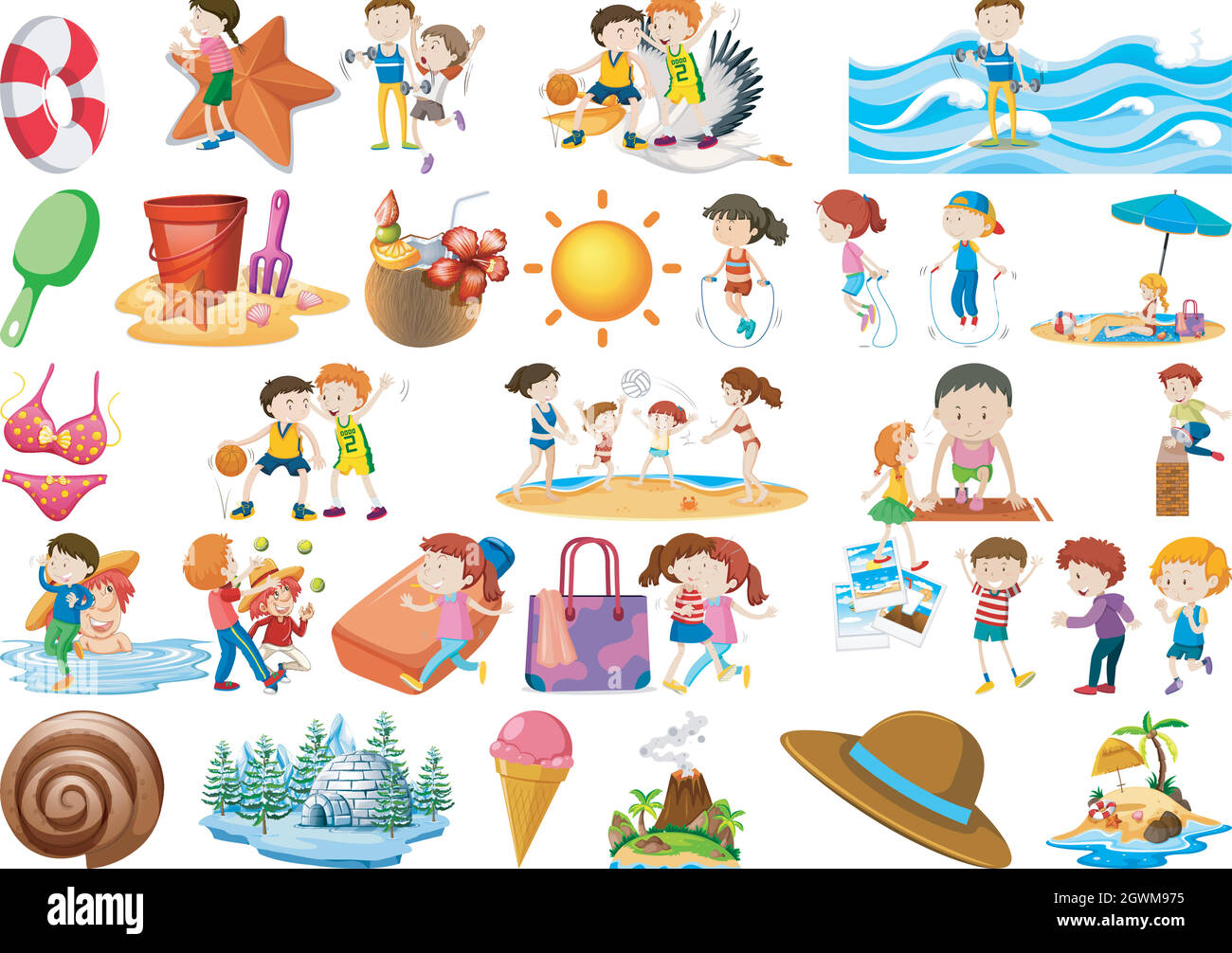 Set of beach element Stock Vector Image & Art - Alamy