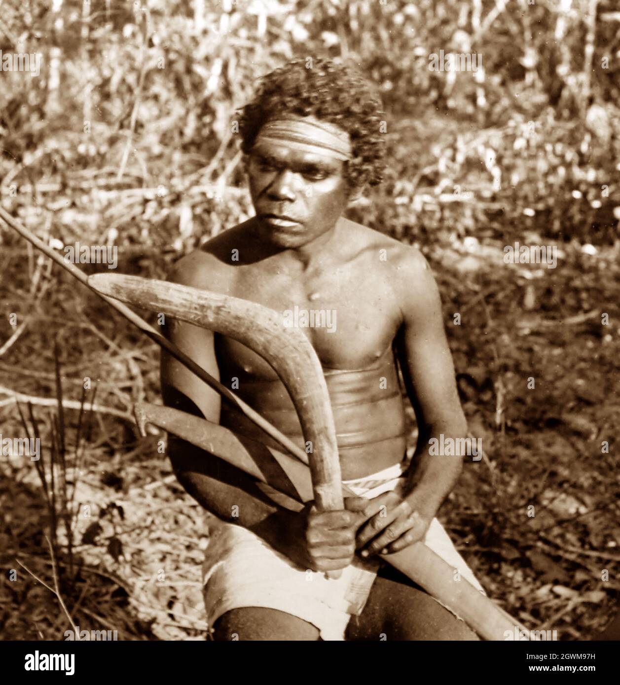 Aboriginal man, Australia, Victorian period Stock Photo - Alamy