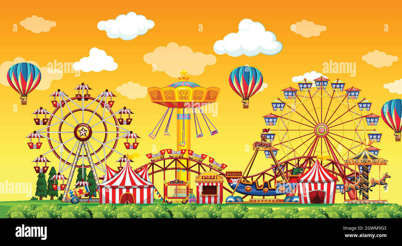 Urban scene sunset in Stock Vector Images - Alamy