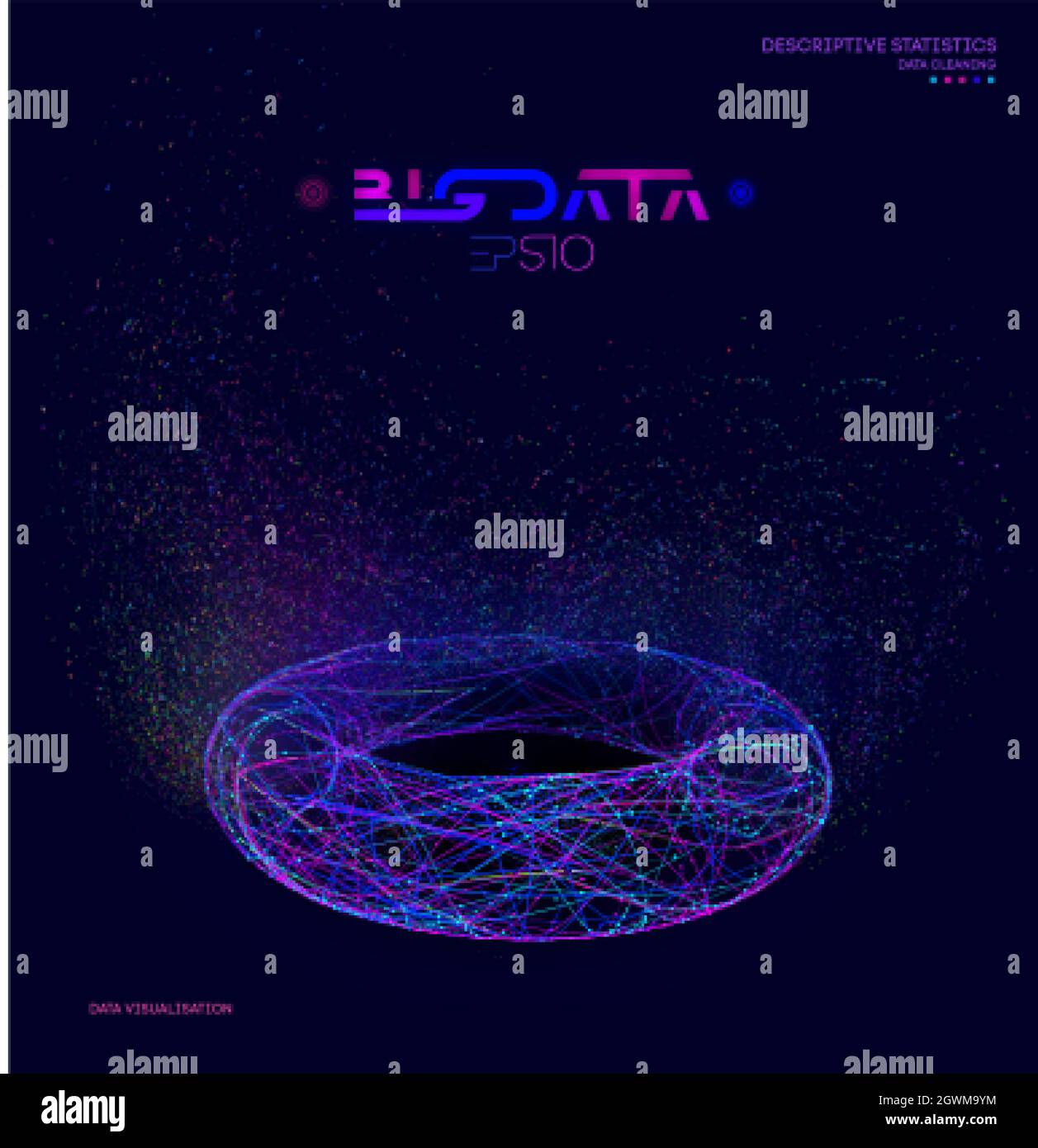 Big data particles. Information background with futuristic geometric ...