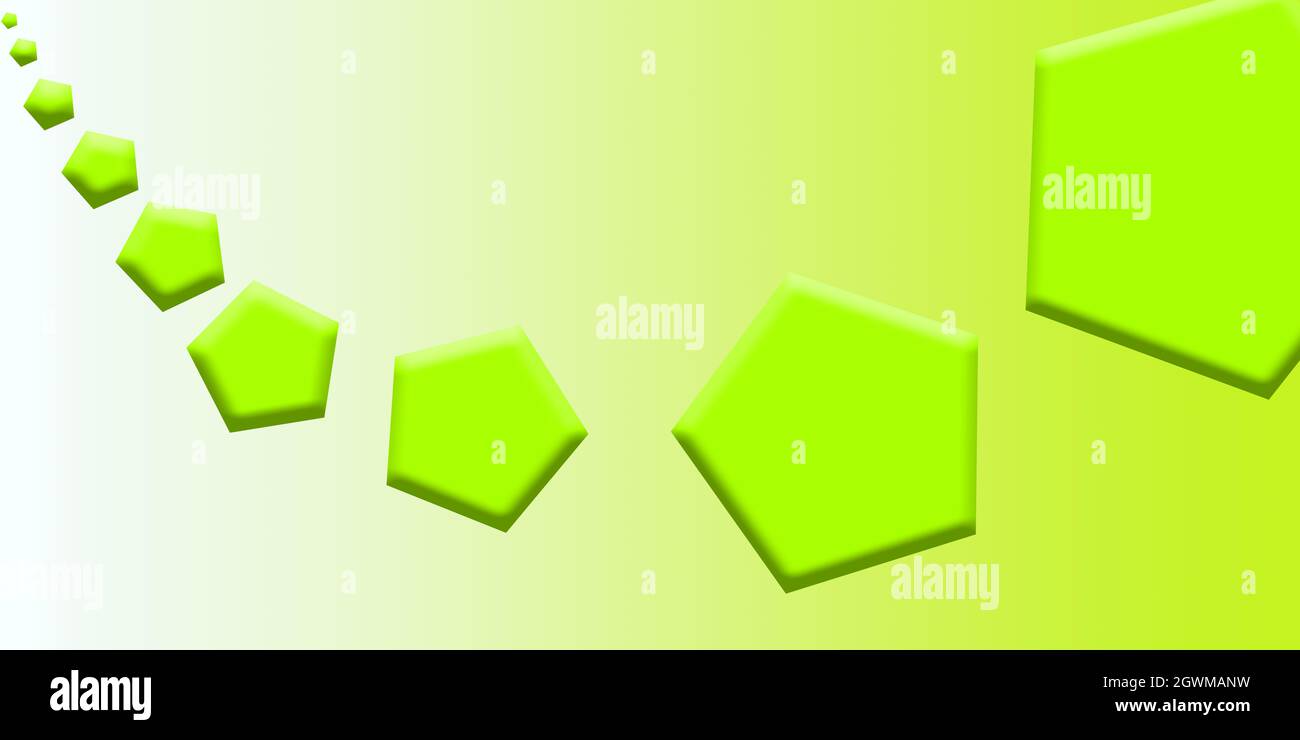 Beautiful Light Green Color 3D Illustration Pentagon Shape Background ...