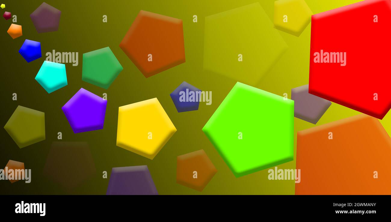Beautiful Colorful 3D illustration Backdrop Design With Pentagon Shapes ...