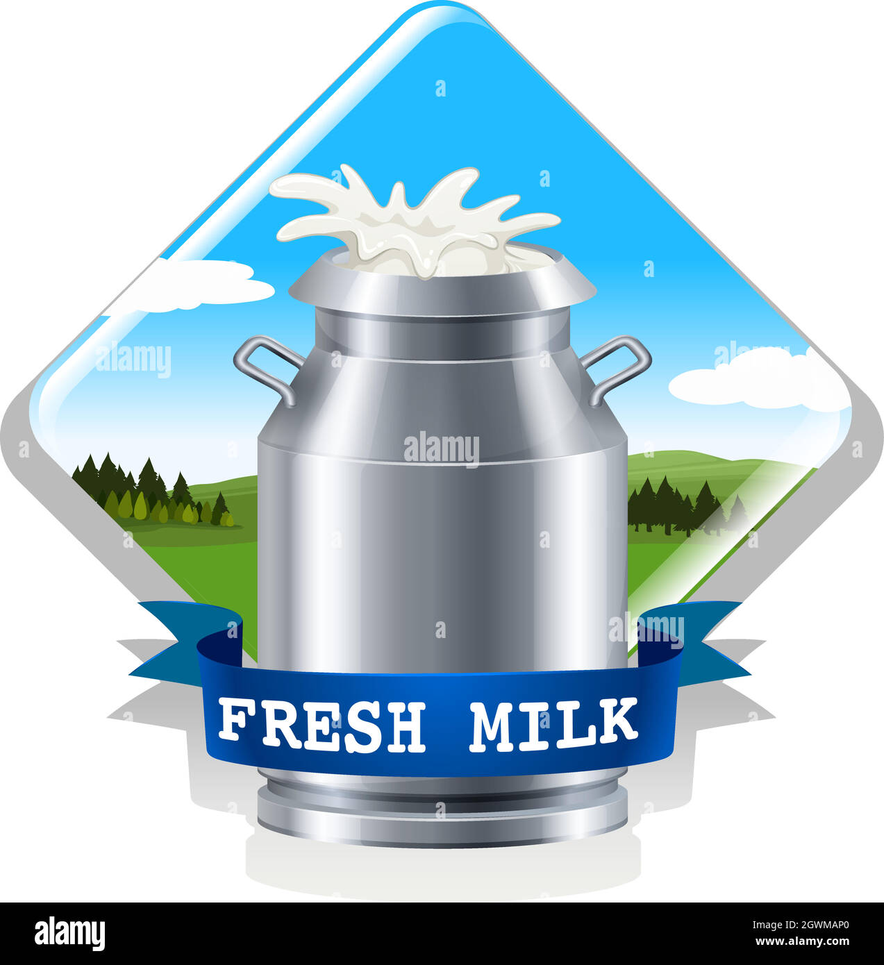 Fresh milk with text Stock Vector Image & Art - Alamy