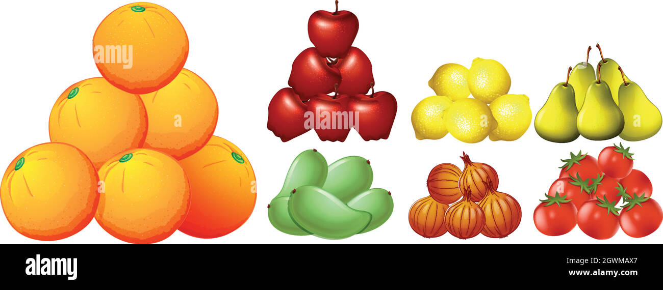 Different fruits isolated Stock Vector Images - Alamy