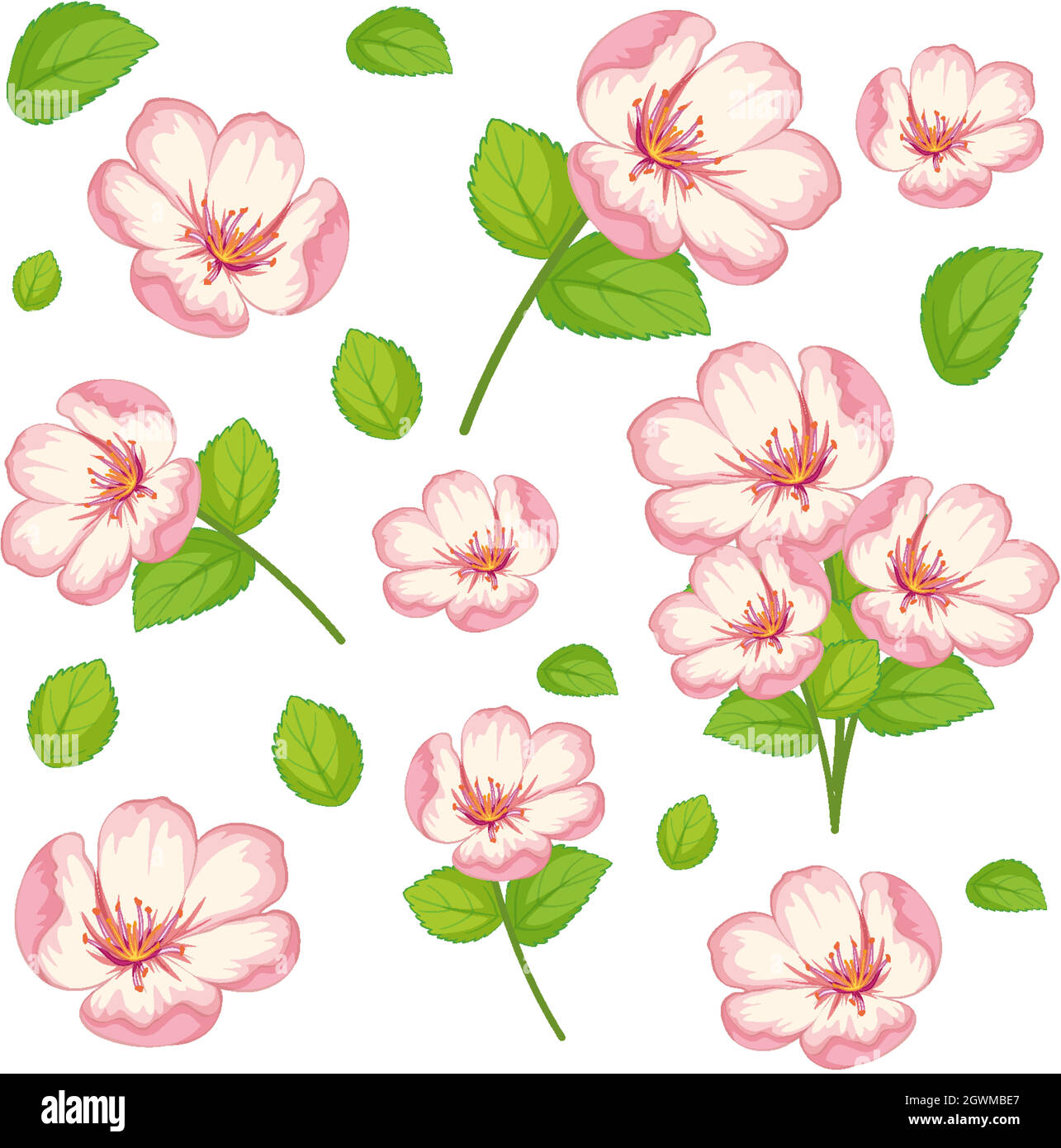 Pink floral theme Stock Vector Images - Alamy