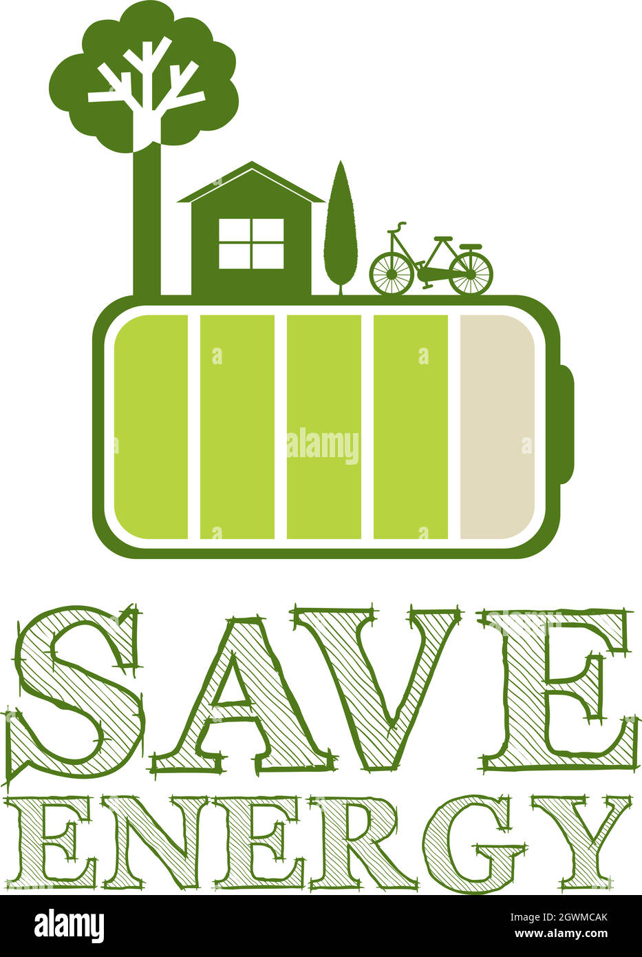 Save energy poster with green design Stock Vector Image & Art - Alamy