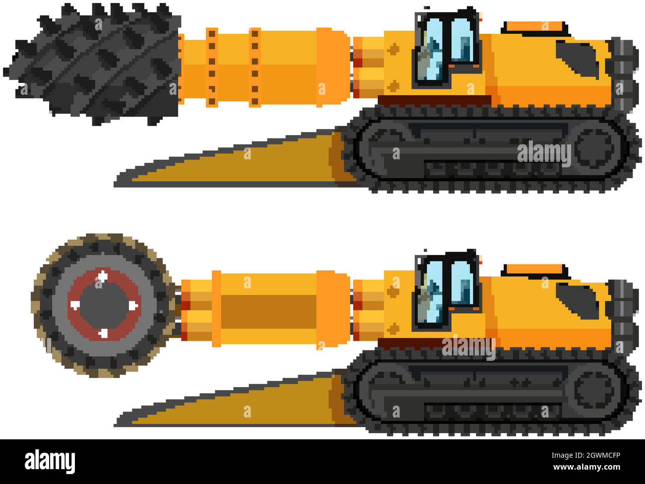 Set of coal mining roadheader Stock Vector Image & Art - Alamy