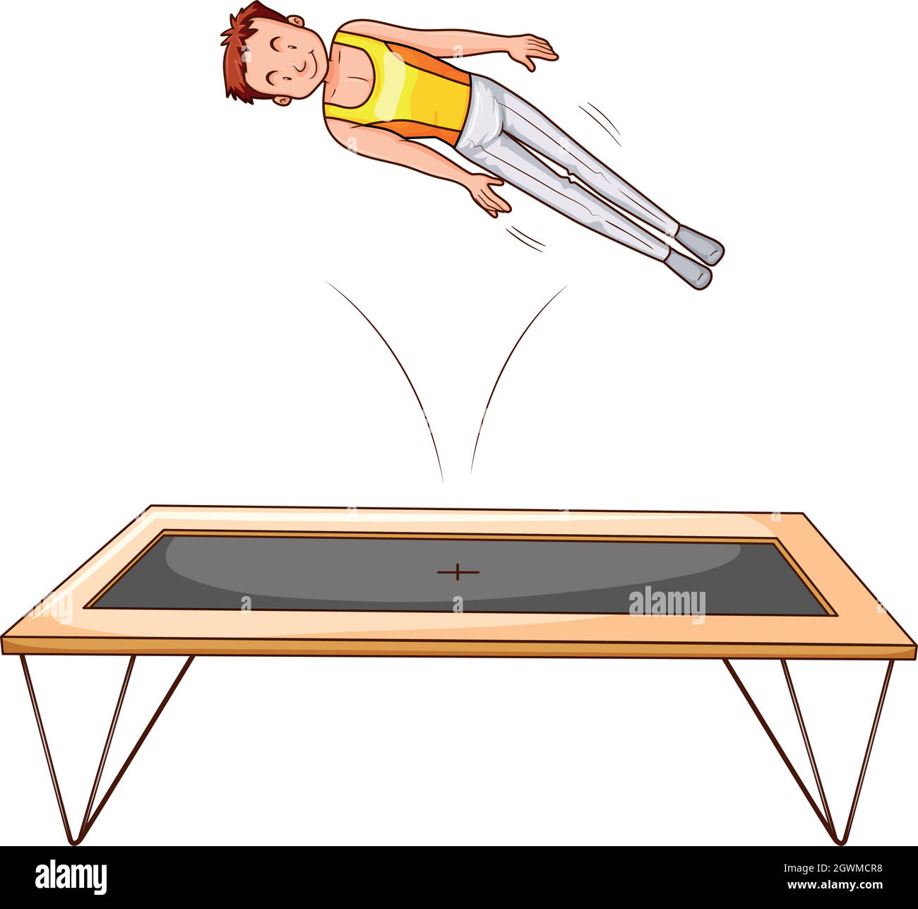 Man athlete jumping on trampoline Stock Vector Image & Art - Alamy