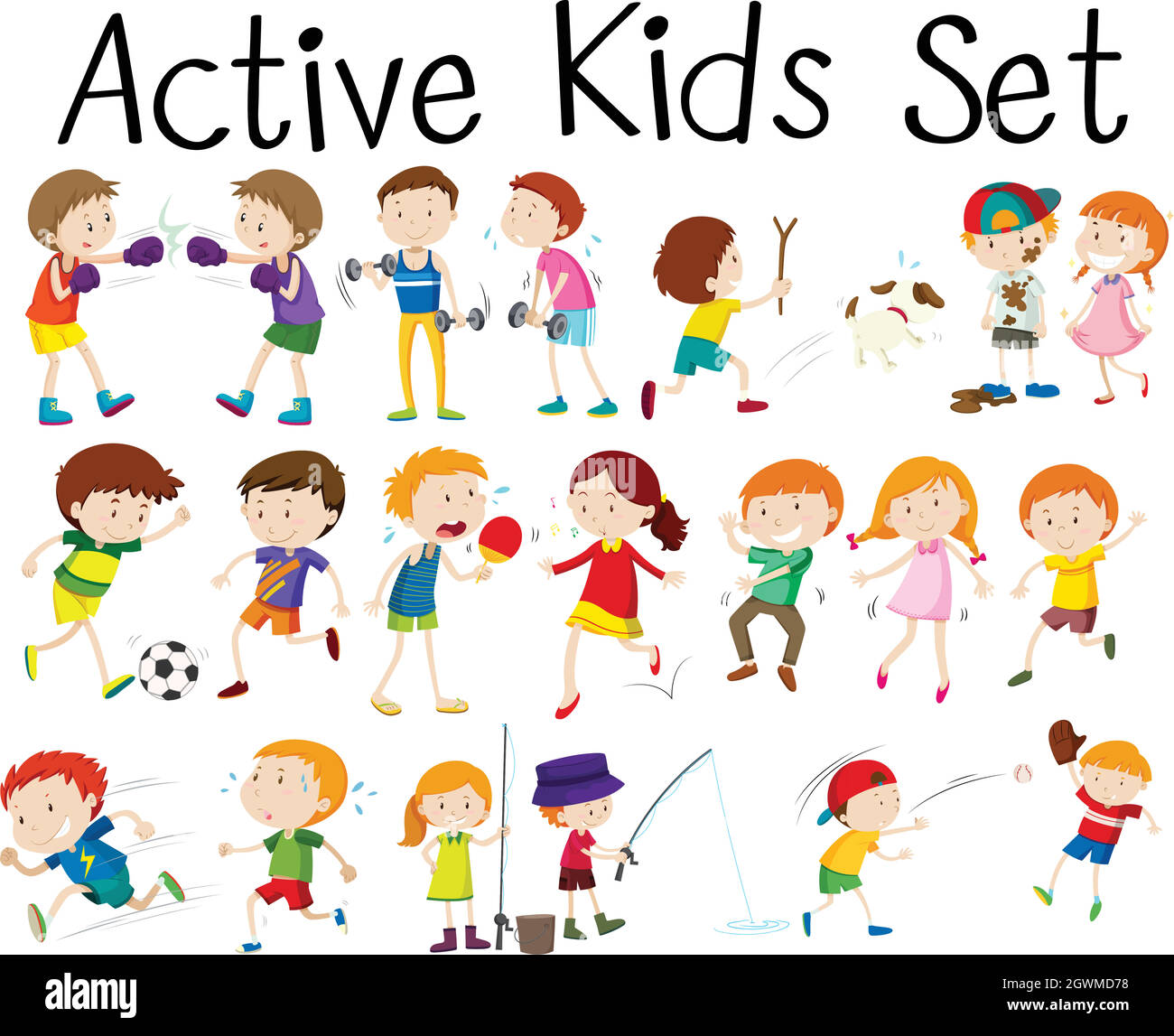 Set of children doing different activities Stock Vector Image & Art - Alamy