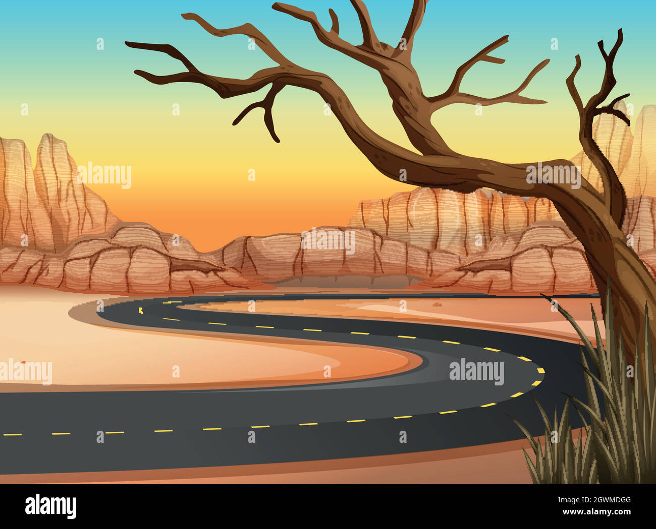 Western mountain scenery Stock Vector Images - Alamy