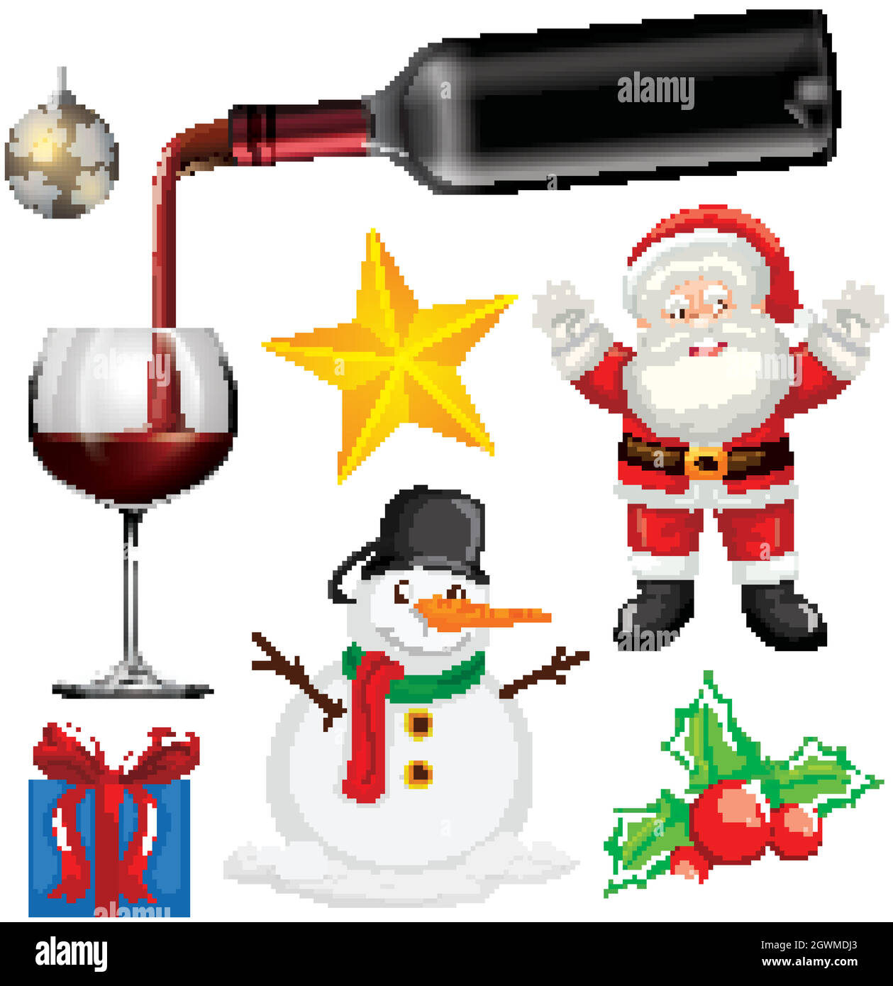 Set of isolated objects of christmas theme Stock Vector Image & Art - Alamy