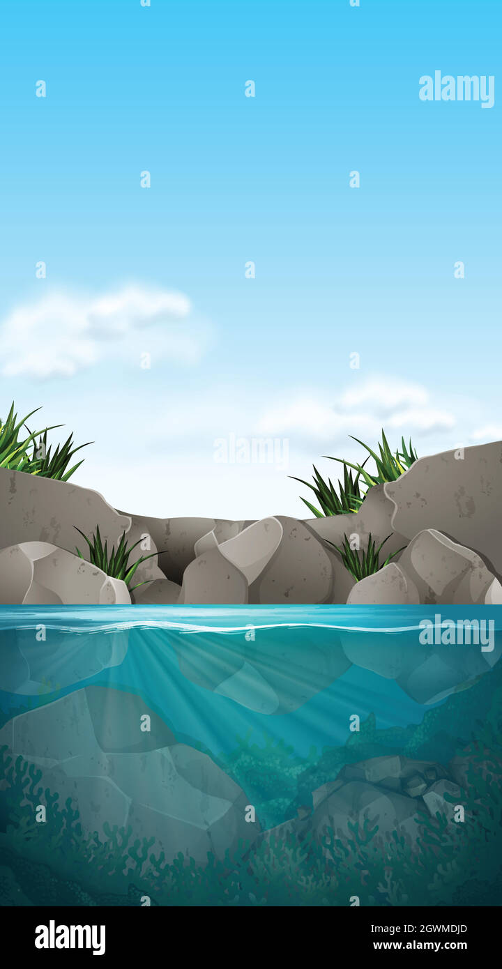 Abstract lake scene Stock Vector Images - Alamy