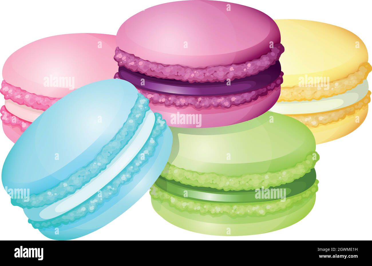 Colorful macaroon on white Stock Vector Images - Alamy