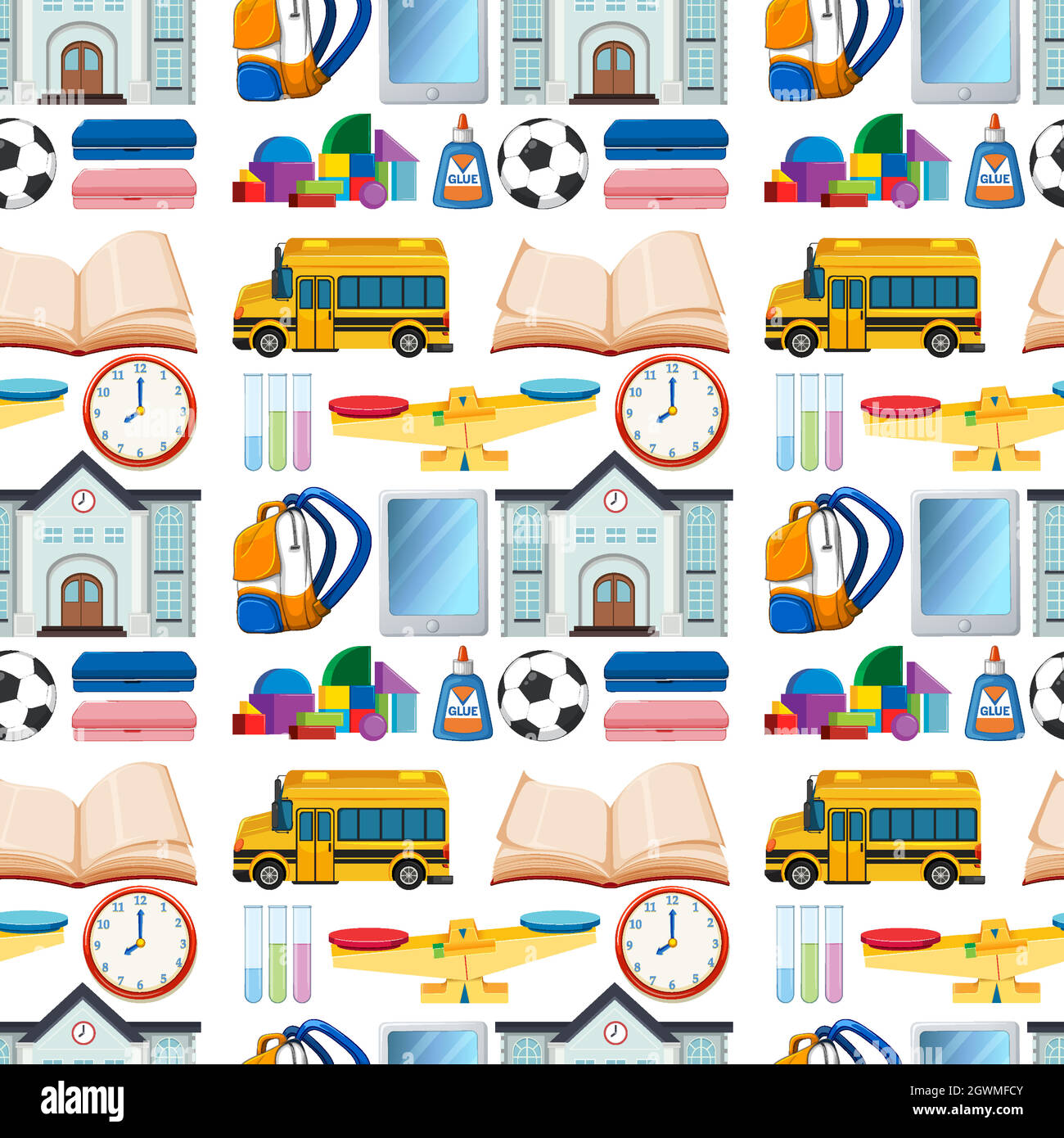 Seamless background design with school items Stock Vector Image & Art ...