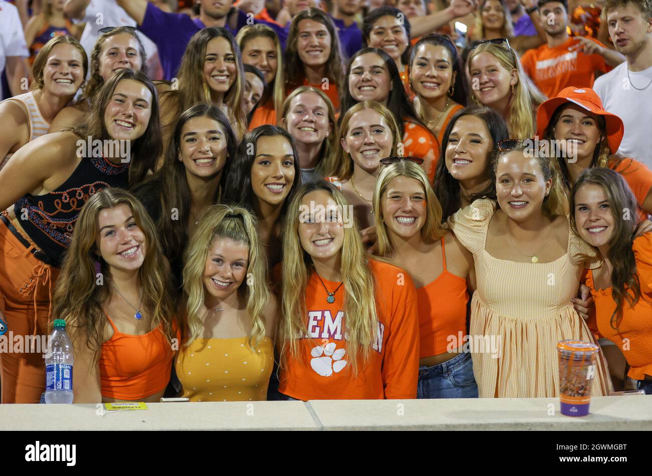 Clemson, SC, USA. 2nd Oct, 2021. Fans in the Clemson student section ...