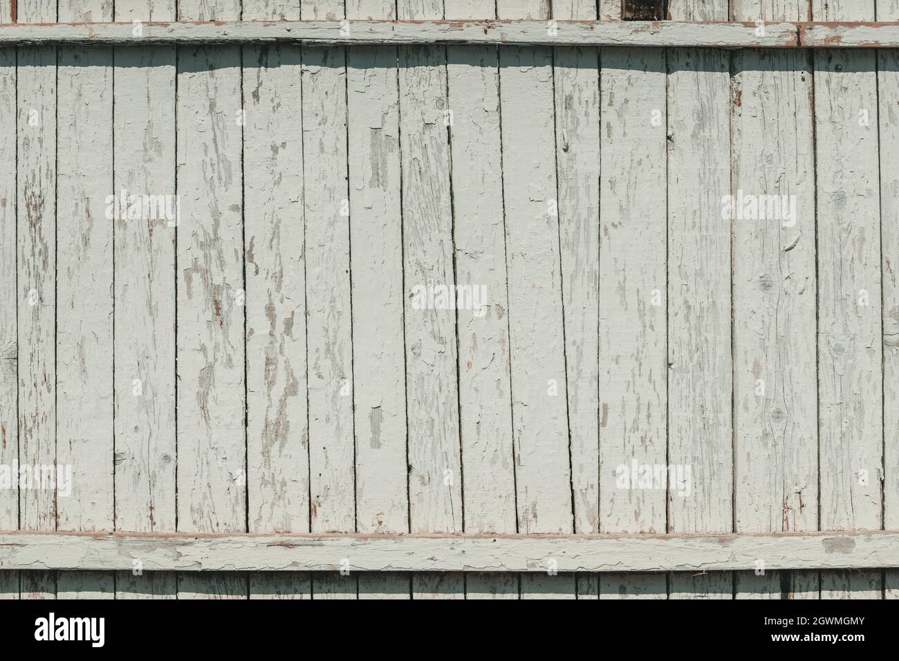 Background of weathered white planks, bright worn surface texture as ...