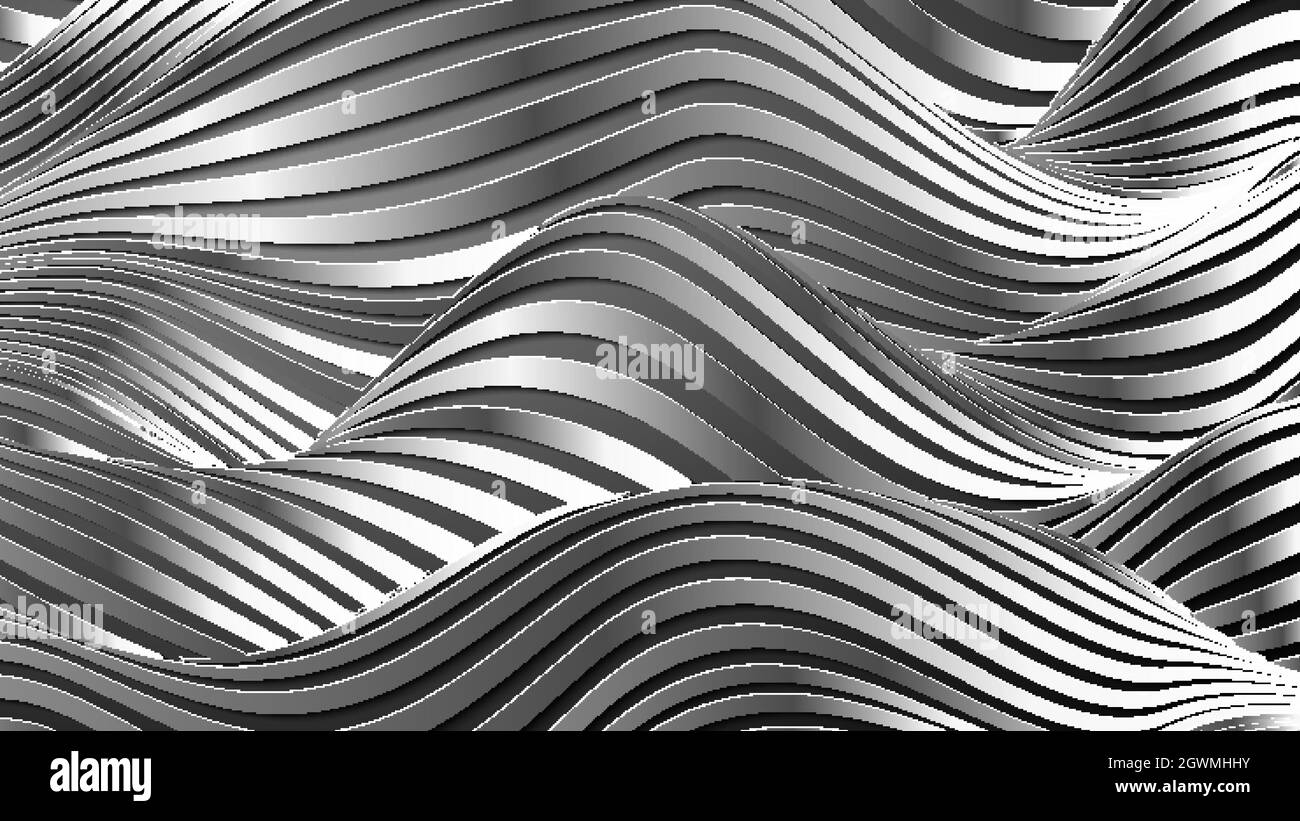 Silver waves pattern. Stainless steel background vector. EPS 10 Stock ...