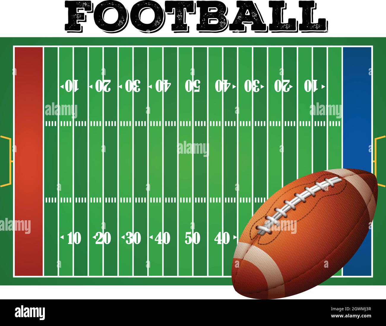 Football field empty Stock Vector Images - Alamy