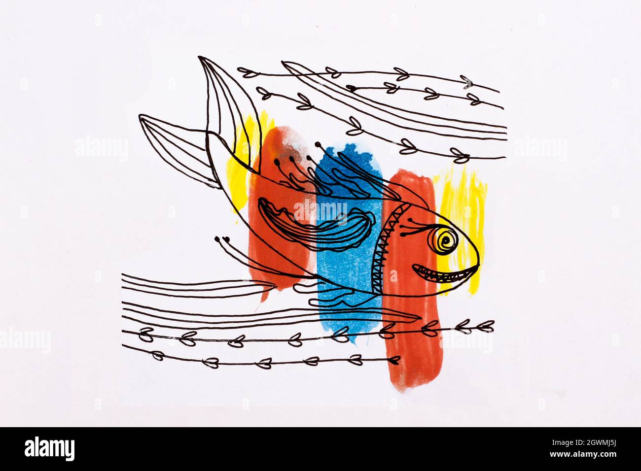 An illustration of a colorful fish isolated on a white background Stock ...