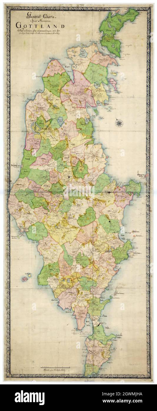 Map of Gotland, Sweden. "General Charta öfwer provincien Gottland ...
