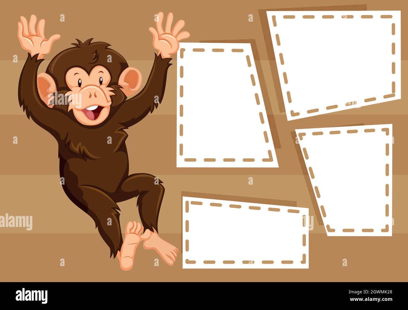 Monkey on note template Stock Vector Image & Art - Alamy