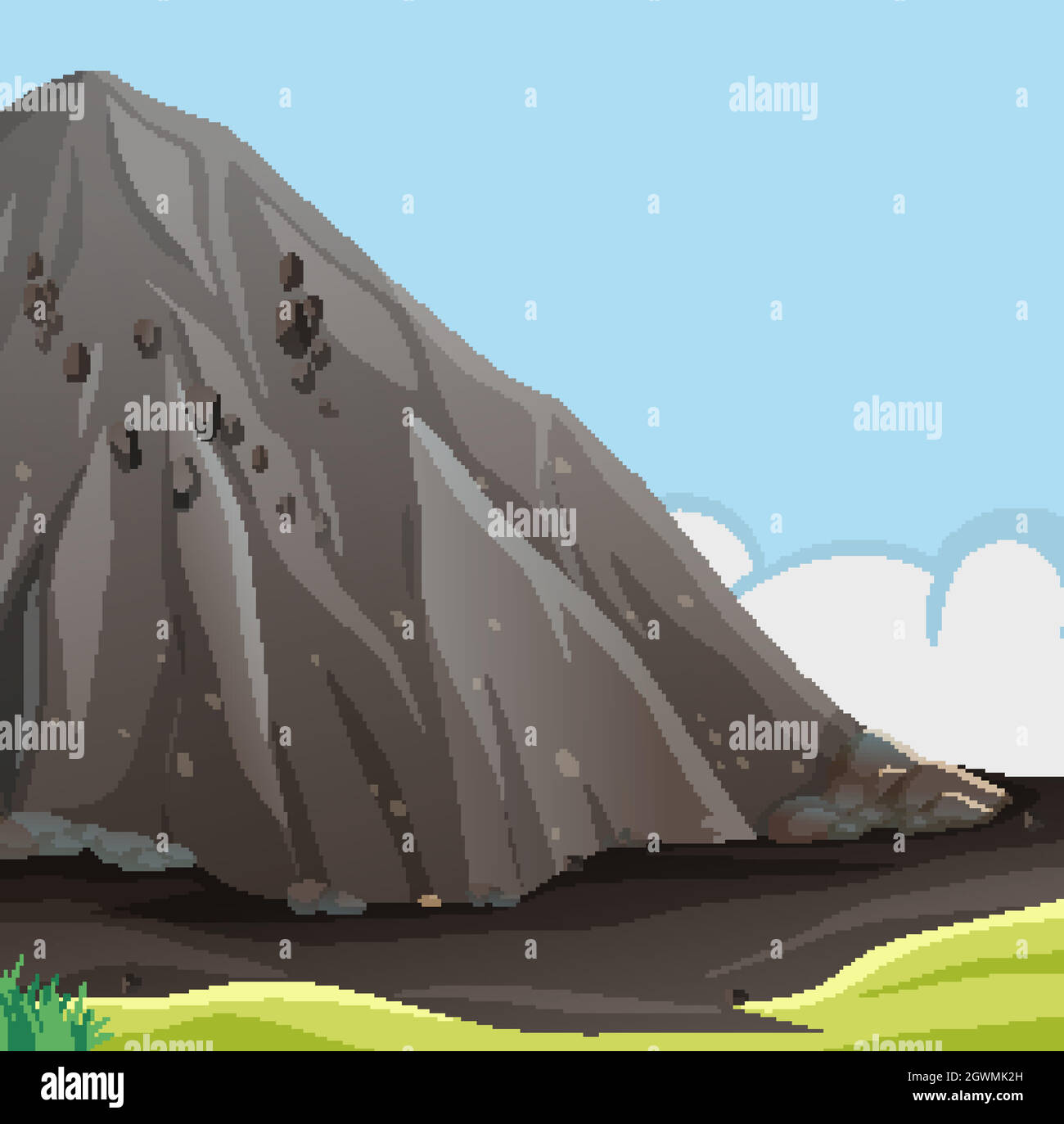 Nature scene with big stone cliff Stock Vector Image & Art - Alamy