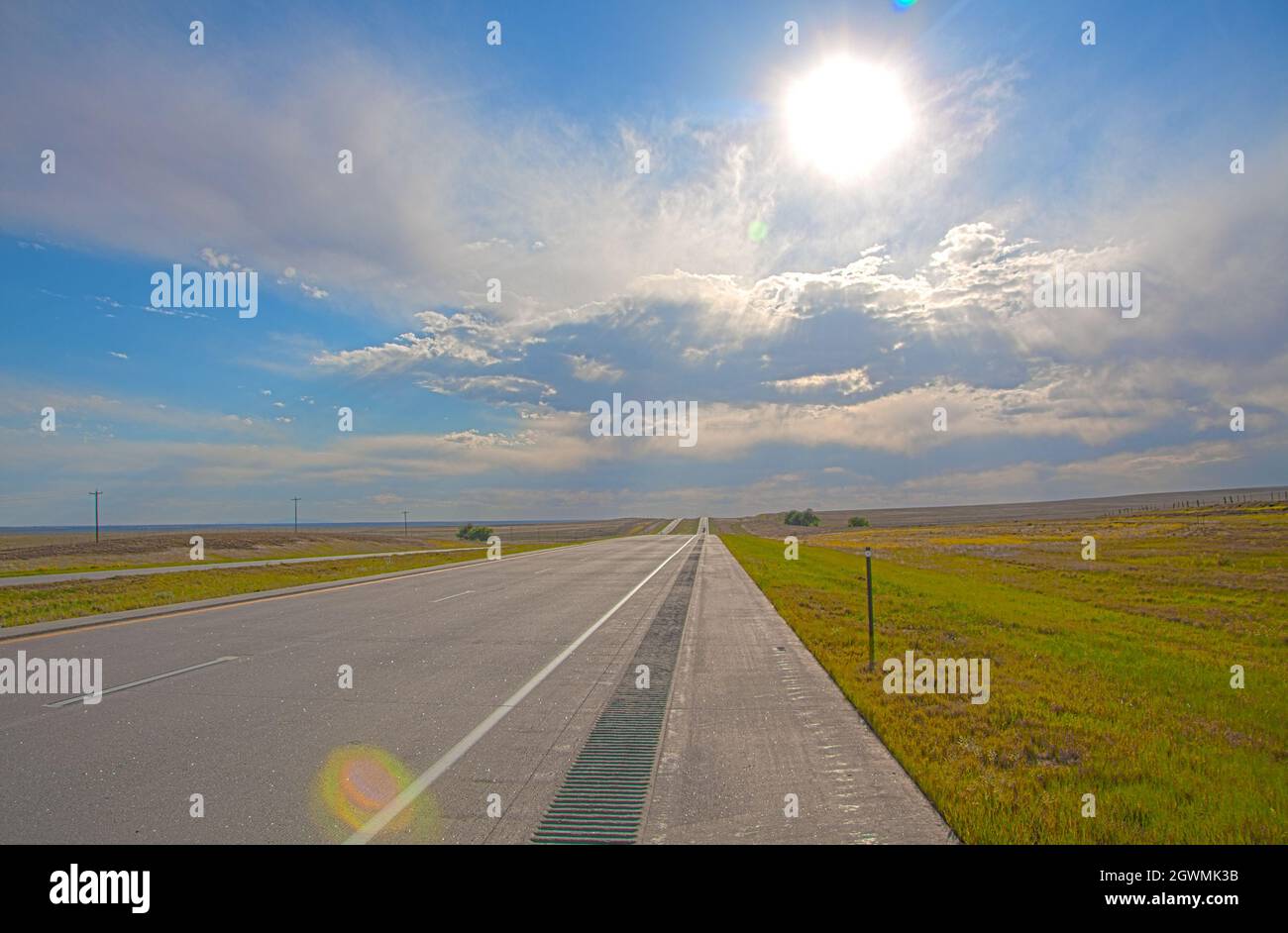 Endless highway in rural scene Stock Photo - Alamy