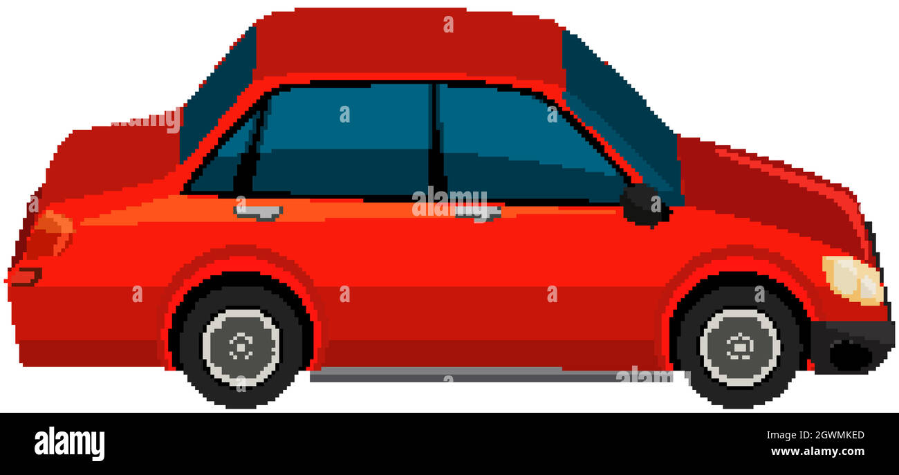 One red car on white background Stock Vector Image & Art - Alamy