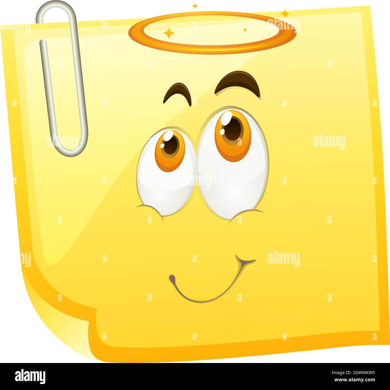 Yellow paper with happy face Stock Vector Image & Art - Alamy