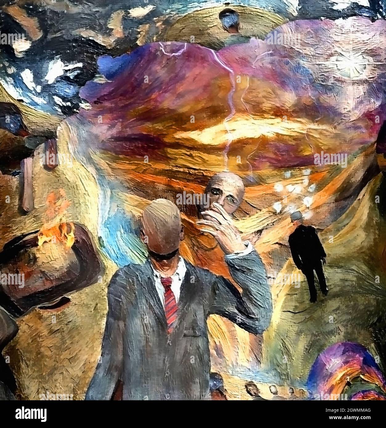 The faceless being. Surreal art. 3D rendering Stock Photo - Alamy