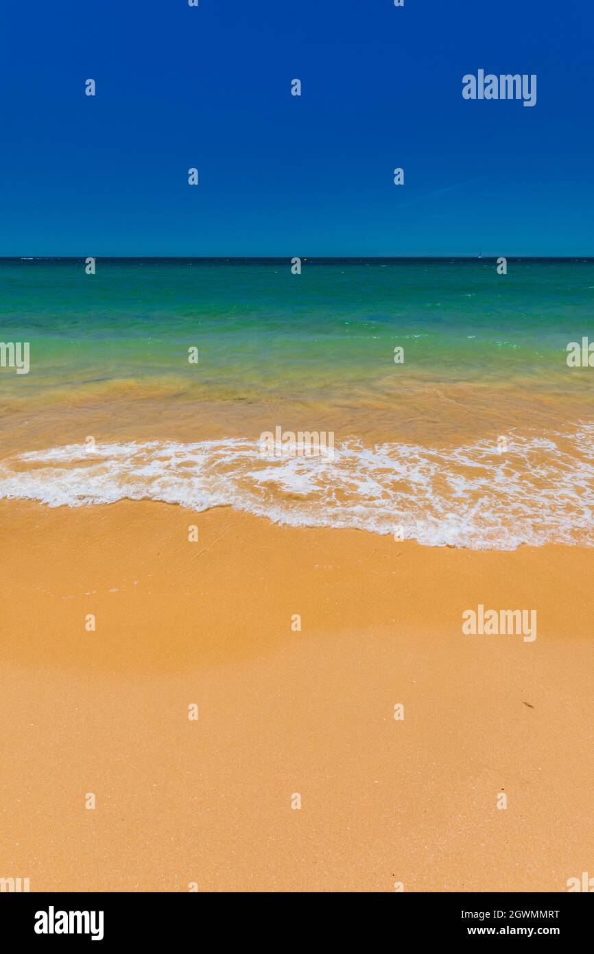 Panoramic aerial view of Praia Da Gale, Gale beach, near Albufeira and ...