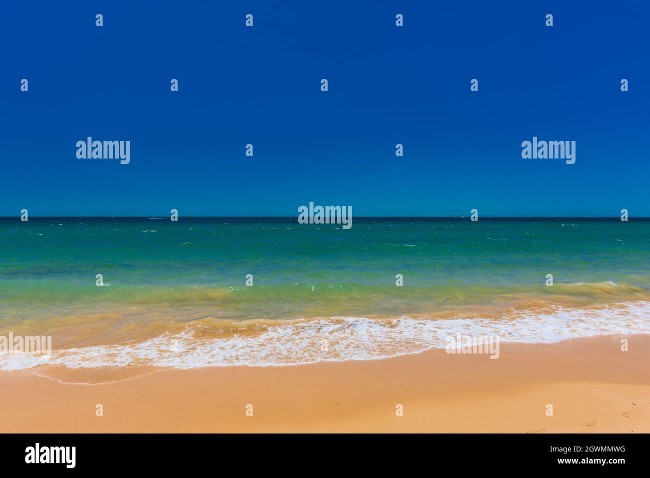 Panoramic aerial view of Praia Da Gale, Gale beach, near Albufeira and ...
