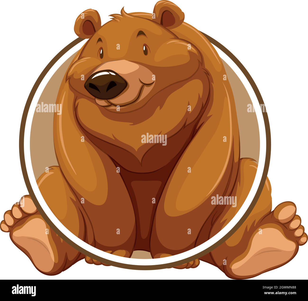 A grizzly bear circle sticker Stock Vector Image & Art - Alamy