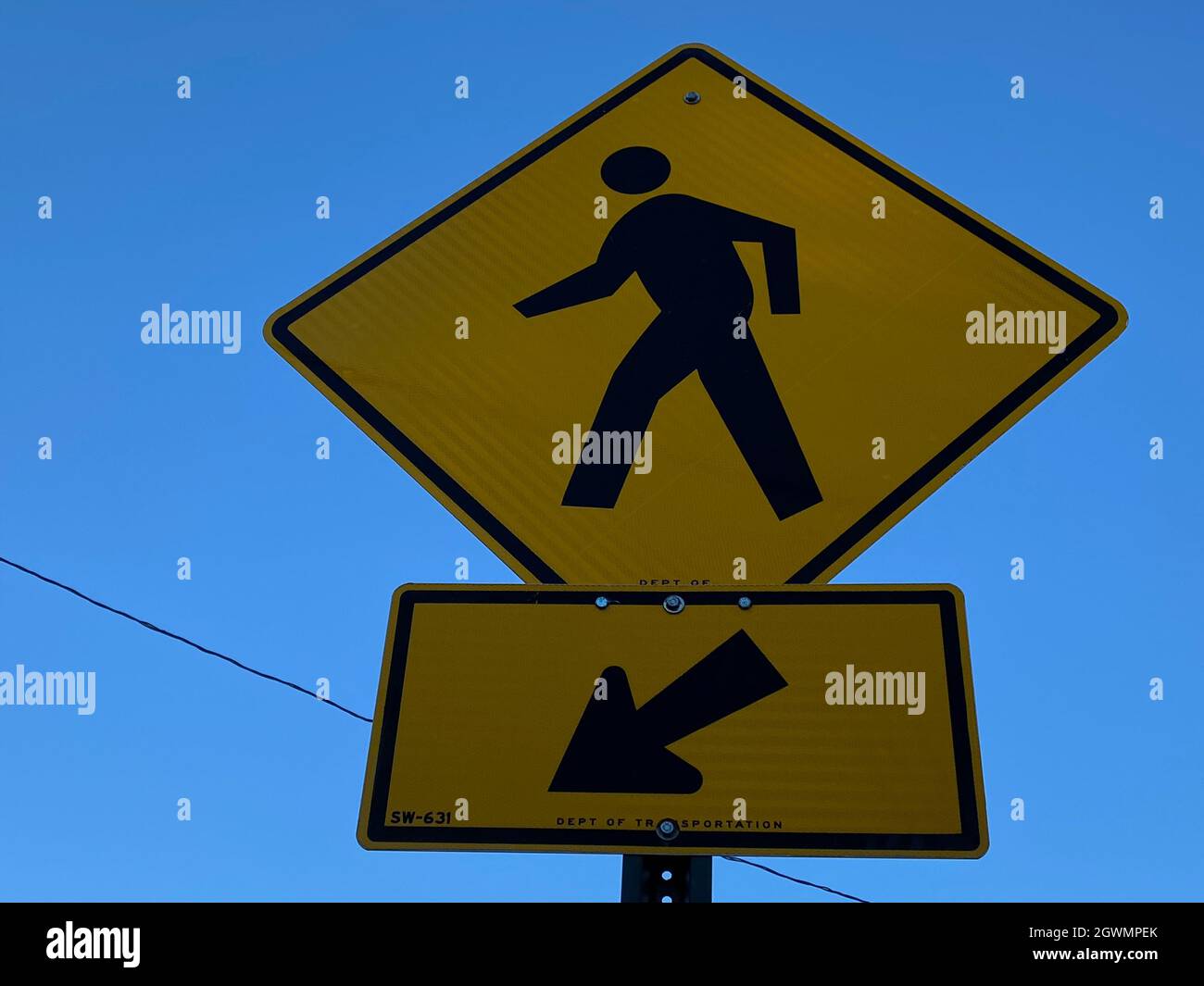 Pedestrian crossing road sign hi-res stock photography and images - Alamy