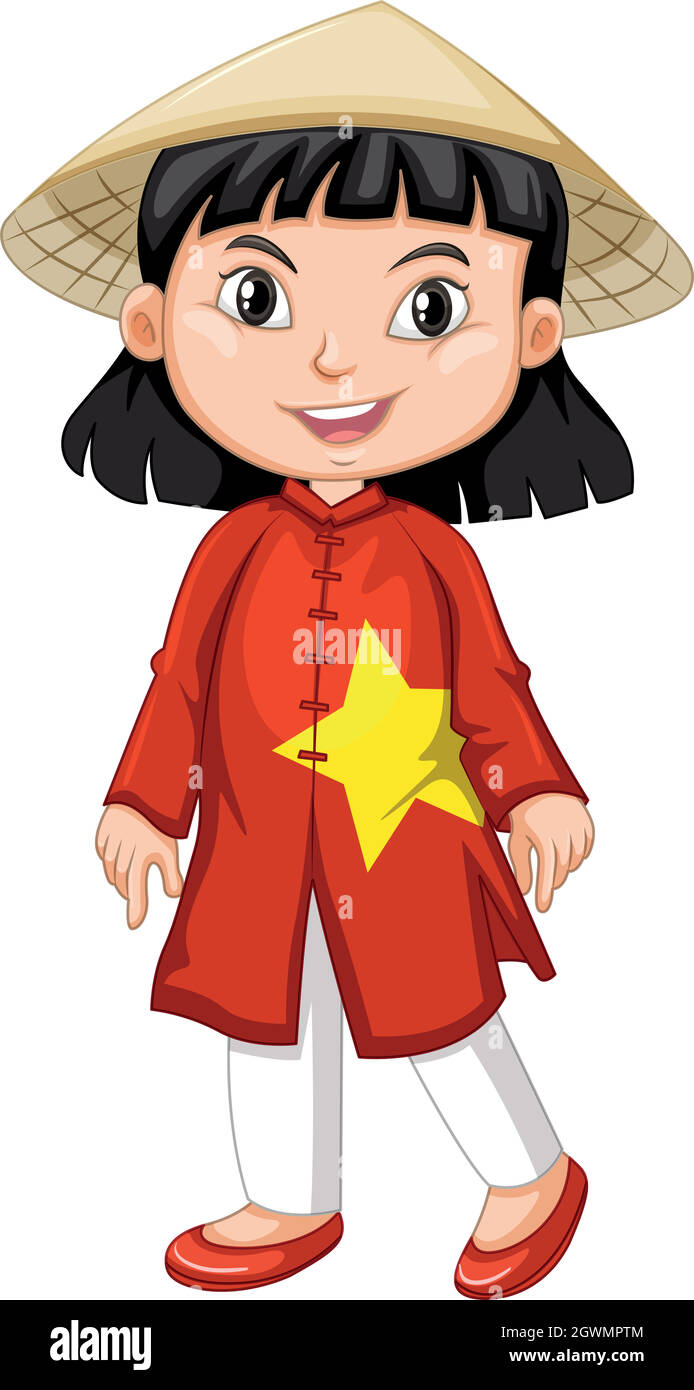 Vietnamese girl costume Stock Vector Images - Alamy