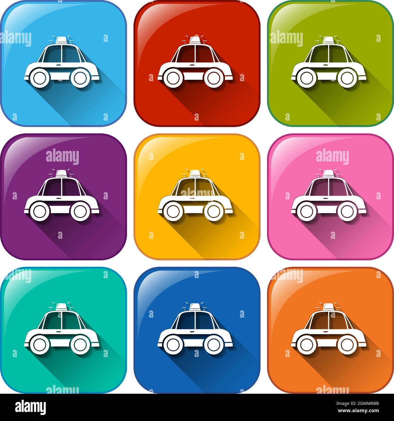 Buttons with police cars Stock Vector Image & Art - Alamy