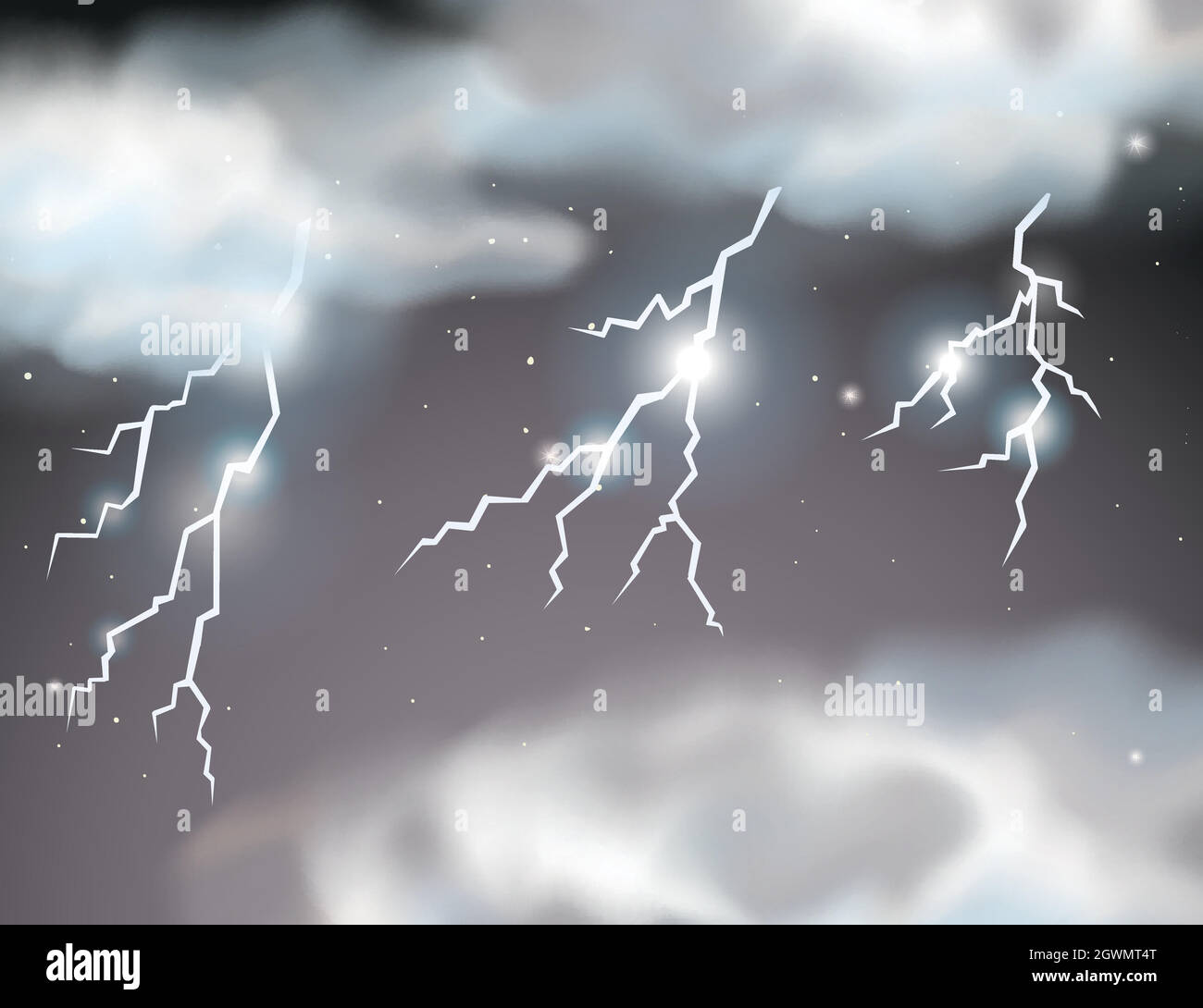 Lightning storm scene background Stock Vector Image & Art - Alamy
