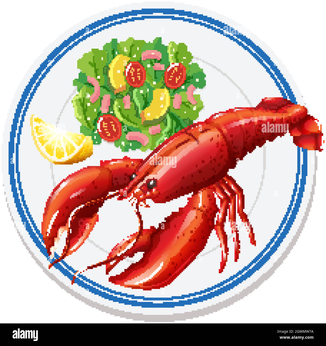 Top view salad salad Stock Vector Images - Alamy