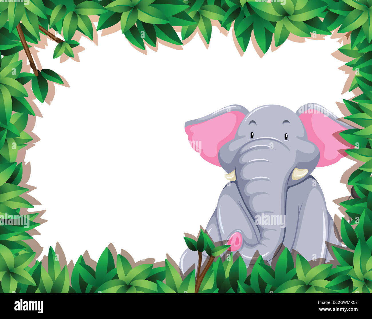 Elephant in nature frame Stock Vector Image & Art - Alamy
