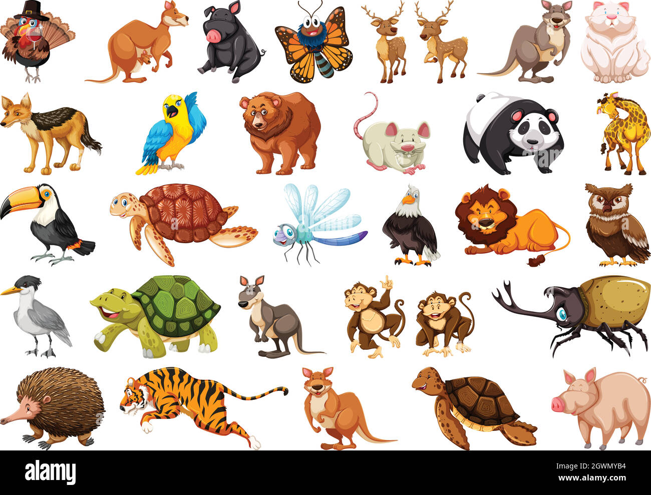 Set of wild animal Stock Vector Image & Art - Alamy